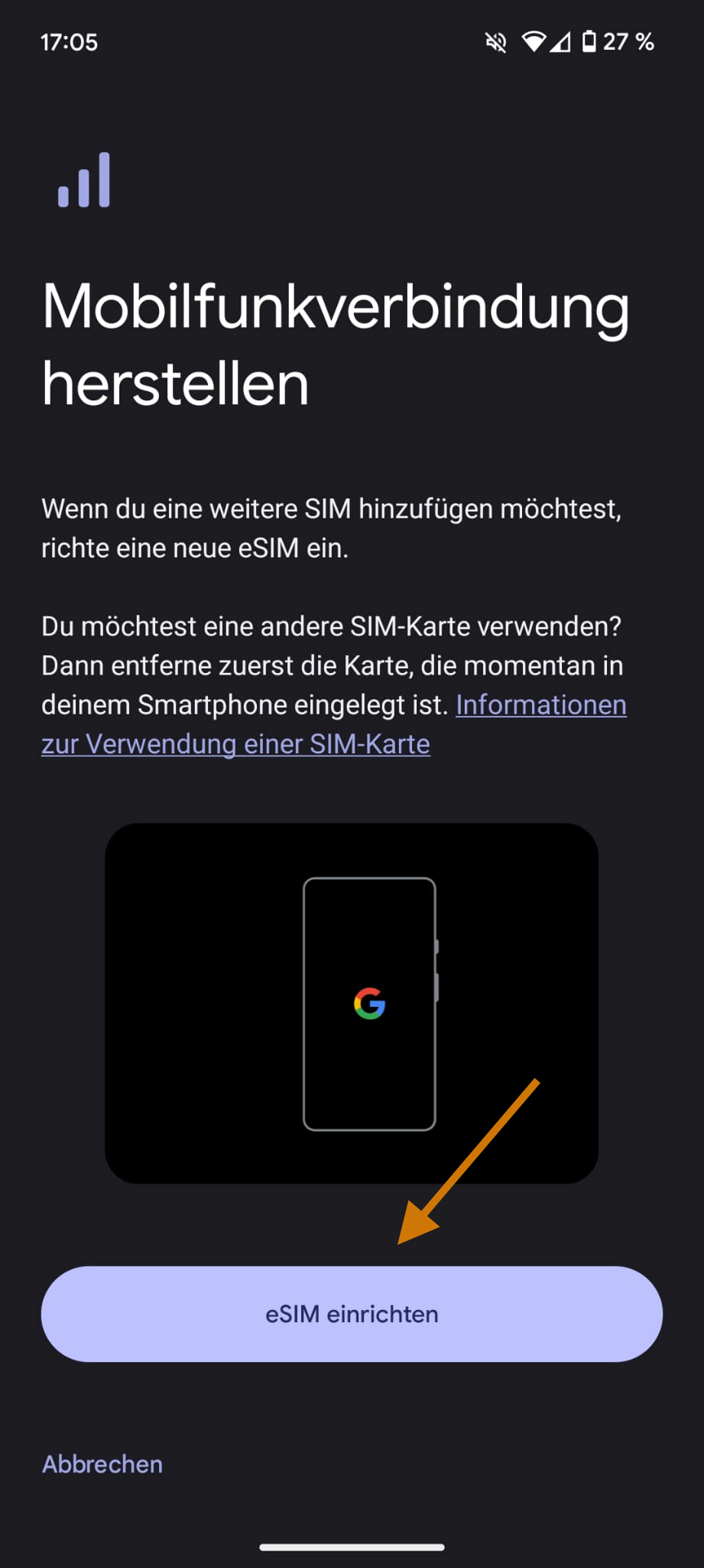 Wie aktiviere ich eine eSIM auf dem Google Pixel 8 Pro?